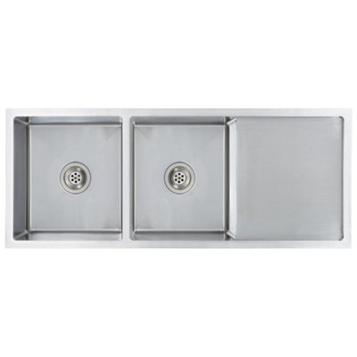 Berkfield Handmade Kitchen Sink with Strainer Stainless Steel