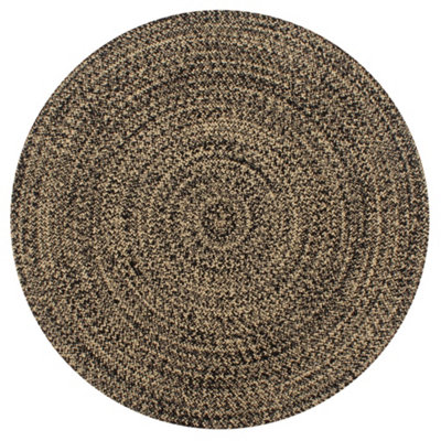 Berkfield Handmade Rug Jute Black and Natural 120 cm