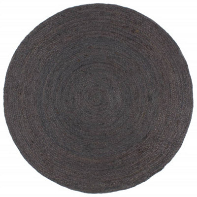 Berkfield Handmade Rug Jute Round 210 cm Dark Grey