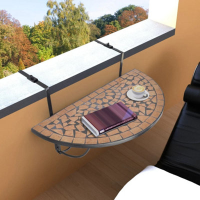 Berkfield Hanging Balcony Table Terracotta Mosaic | DIY at B&Q