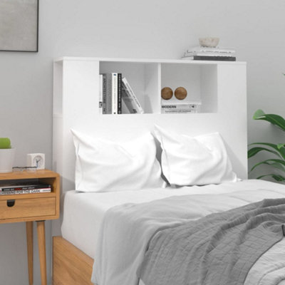 Berkfield Headboard Cabinet High Gloss White 100x18.5x104.5 cm