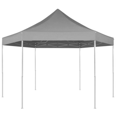 Buy Berkfield Hexagonal Pop-Up Foldable Marquee Grey 3.6x3.1 m at B&Q