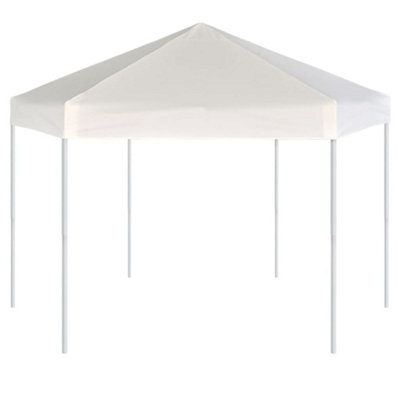 Berkfield Hexagonal Pop-Up Marquee with 6 Sidewalls Cream White 3.6x3.1 m