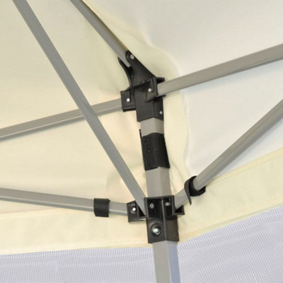 Berkfield Hexagonal Pop-Up Marquee with 6 Sidewalls Cream White 3.6x3.1 m