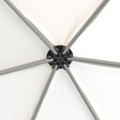 Berkfield Hexagonal Pop-Up Marquee with 6 Sidewalls Cream White 3.6x3.1 m