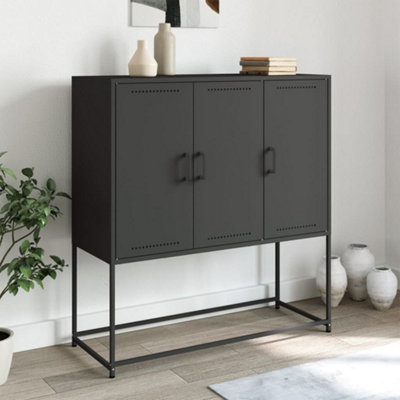 Berkfield Highboard Black 100.5x39x107 cm Steel