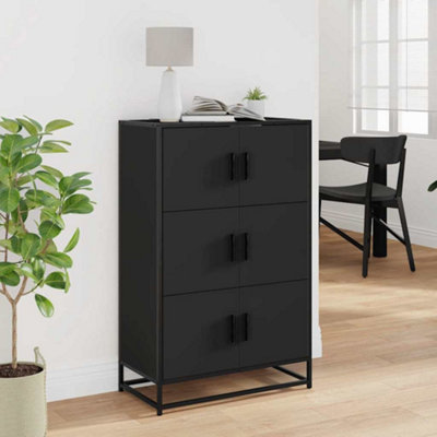 Berkfield Highboard Black 68x35x106.5 cm Engineered Wood and Metal