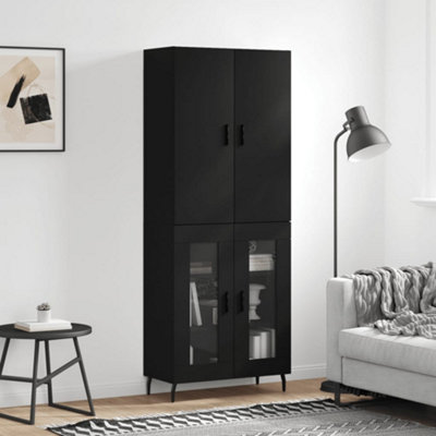 Berkfield Highboard Black 69.5x34x180 cm Engineered Wood