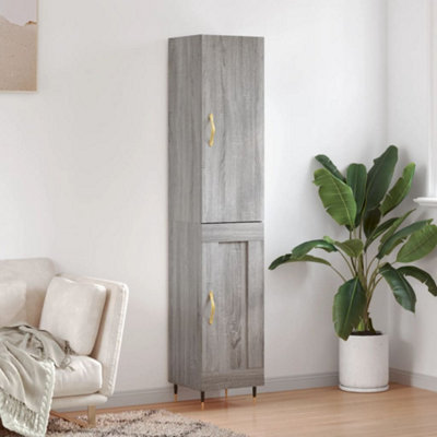Berkfield Highboard Grey Sonoma 34.5x34x180 cm Engineered Wood | DIY at B&Q