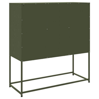 Berkfield Highboard Olive Green 100.5x39x107 cm Steel