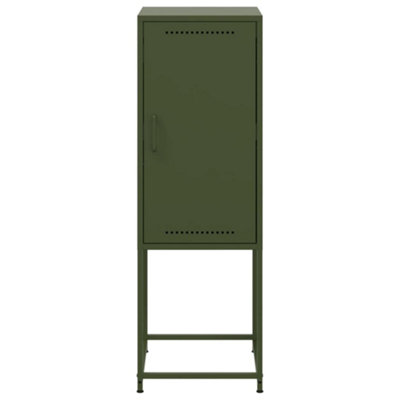 Berkfield Highboard Olive Green 36x39x107 cm Steel