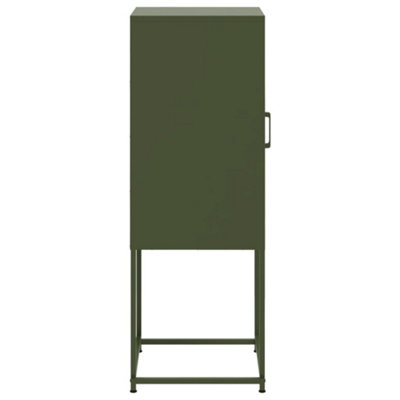 Berkfield Highboard Olive Green 36x39x107 cm Steel