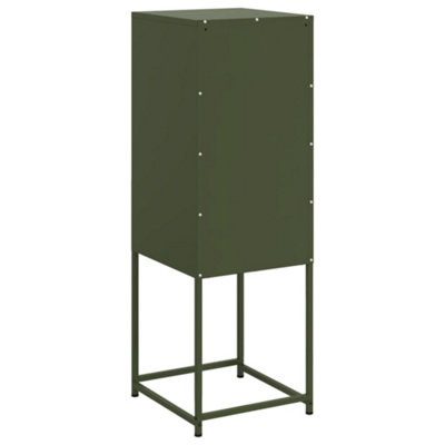 Berkfield Highboard Olive Green 36x39x107 cm Steel