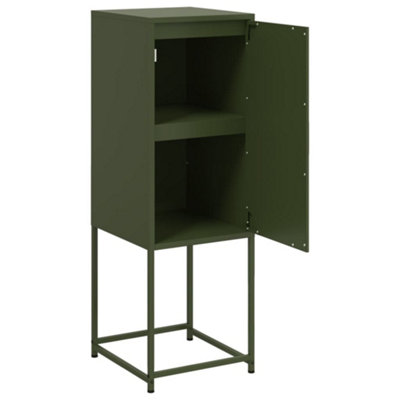 Berkfield Highboard Olive Green 36x39x107 cm Steel