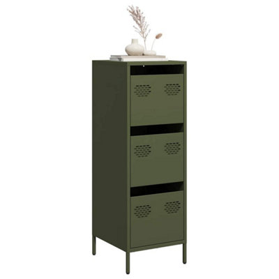 Berkfield Highboard Olive Green 39x35x103.5 cm Steel