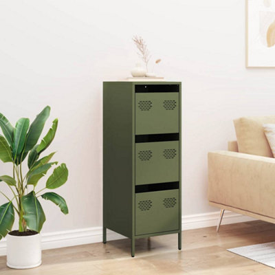 Berkfield Highboard Olive Green 39x35x103.5 cm Steel