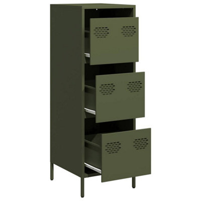 Berkfield Highboard Olive Green 39x35x103.5 cm Steel