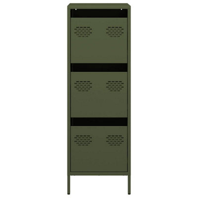 Berkfield Highboard Olive Green 39x35x103.5 cm Steel