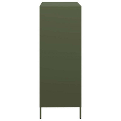 Berkfield Highboard Olive Green 39x35x103.5 cm Steel