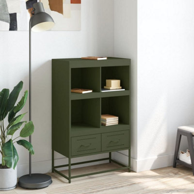 Berkfield Highboard Olive Green 68.5x39 x111.5 cm Steel