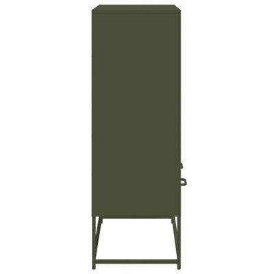 Berkfield Highboard Olive Green 68.5x39 x111.5 cm Steel