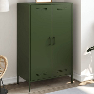 Berkfield Highboard Olive Green 68x39x113 cm Steel