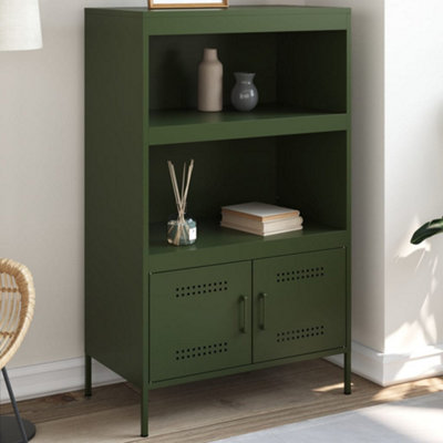 Berkfield Highboard Olive Green 68x39x113 cm Steel