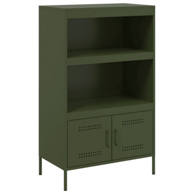 Berkfield Highboard Olive Green 68x39x113 cm Steel