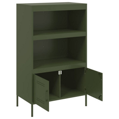 Berkfield Highboard Olive Green 68x39x113 cm Steel