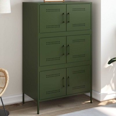 Berkfield Highboard Olive Green 68x39x113 cm Steel