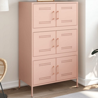 Berkfield Highboard Pink 68x39x113 cm Steel