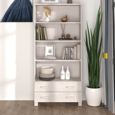 Berkfield Highboard Solid Wood Pine White