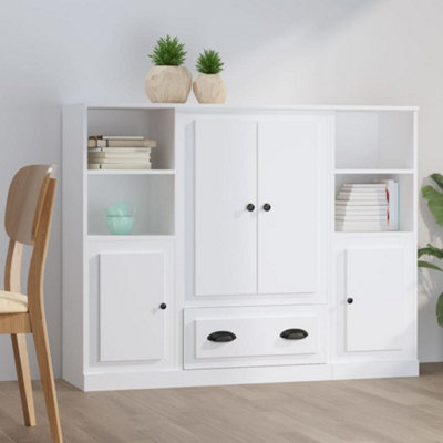 Berkfield Highboards 3 pcs White Engineered Wood | DIY at B&Q