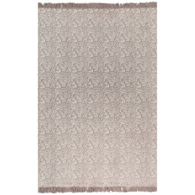 Berkfield Kilim Rug Cotton 120x180 cm with Pattern Taupe | DIY at B&Q