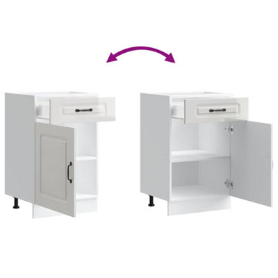 Berkfield Kitchen Base Cabinet Kalmar High Gloss White Engineered Wood