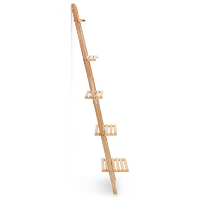 Berkfield Ladder Wall Shelf Cedar Wood 41.5x30x176 cm
