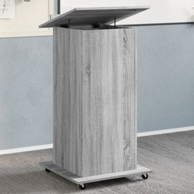 Berkfield Lectern with Wheels & Drawer Grey Sonoma 55x55x107 cm ...