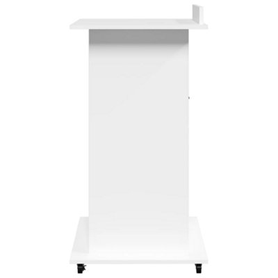 Berkfield Lectern with Wheels & Drawer White 55x55x107 cm Engineered Wood