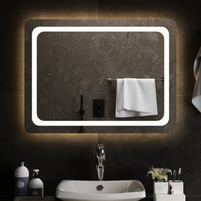 Berkfield LED Bathroom Mirror 80x60 cm | DIY at B&Q