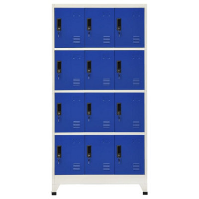 Berkfield Locker Cabinet Grey and Blue 90x45x180 cm Steel