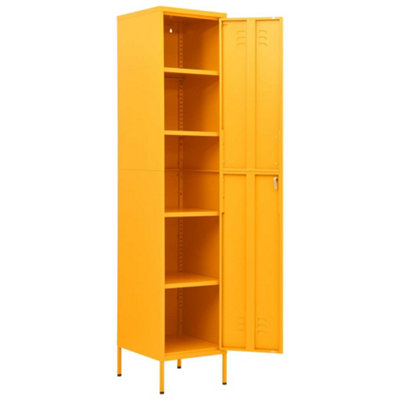 Berkfield Locker Cabinet Mustard Yellow 35x46x180 cm Steel