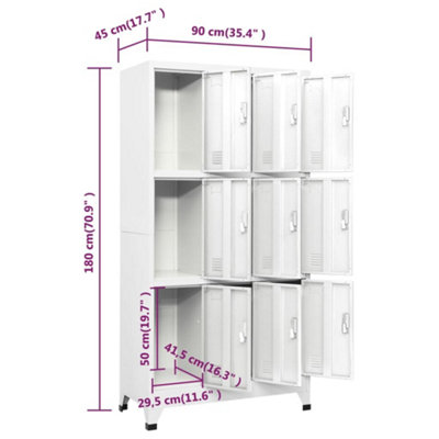 Berkfield Locker Cabinet with 9 Compartments Steel 90x45x180 cm Grey