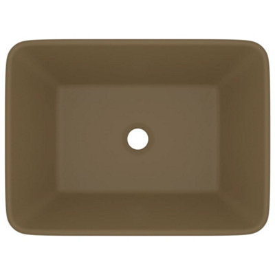 Berkfield Luxury Wash Basin Matt Cream 41x30x12 cm Ceramic