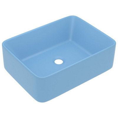 BERKFIELD LUXURY WASH BASIN MATT LIGHT BLUE 41X30X12 CM CERAMIC
