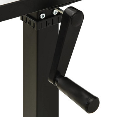 Berkfield Manual Height Adjustable Standing Desk Frame Hand Crank Black