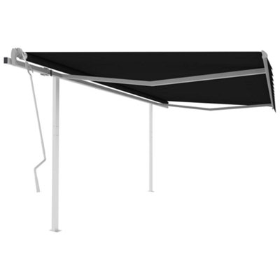 Berkfield Manual Retractable Awning with Posts 4x3.5 m Anthracite