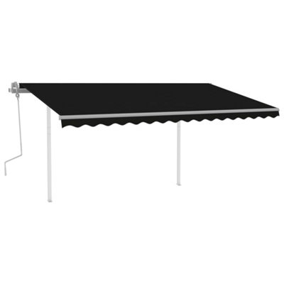 Berkfield Manual Retractable Awning with Posts 4x3.5 m Anthracite