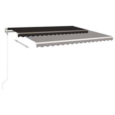 Berkfield Manual Retractable Awning with Posts 4x3.5 m Anthracite