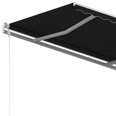 Berkfield Manual Retractable Awning with Posts 4x3.5 m Anthracite
