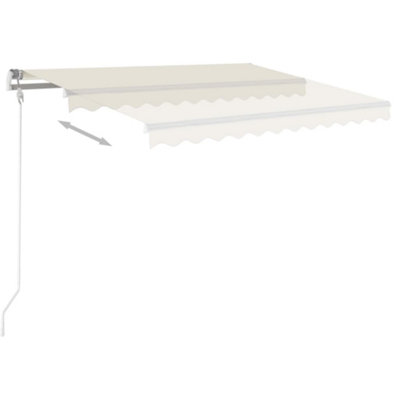Berkfield Manual Retractable Awning with Posts 4x3.5 m Cream